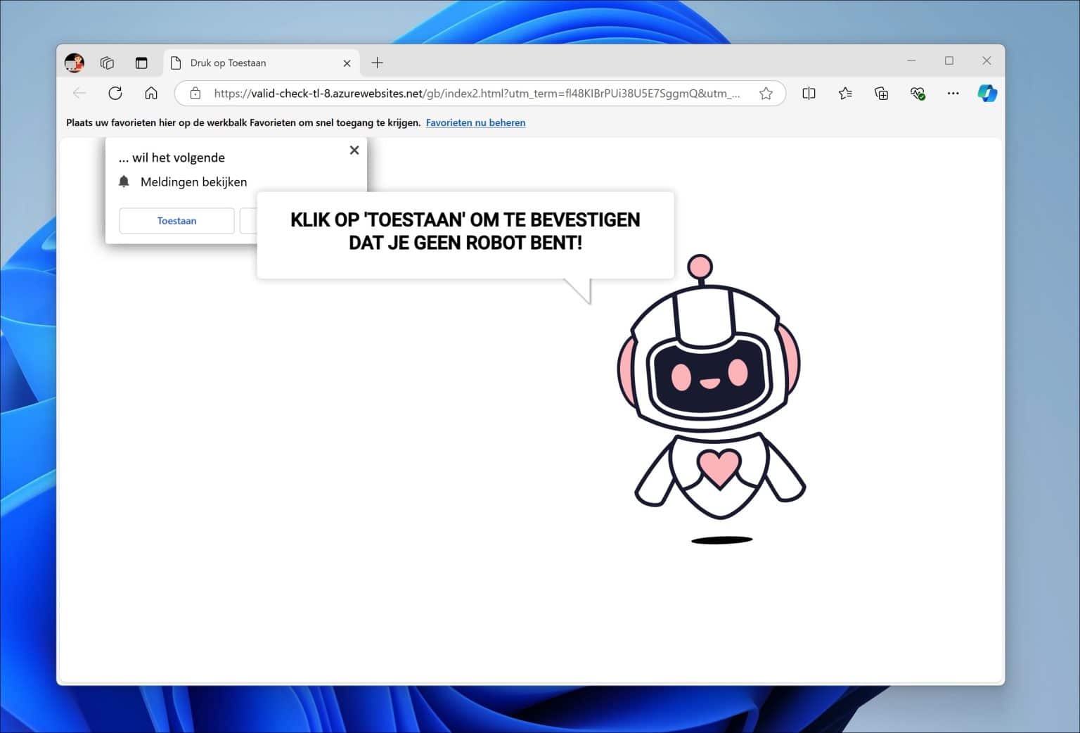 Wat is "klik op toestaan om te bevestigen dat je geen robot bent"?